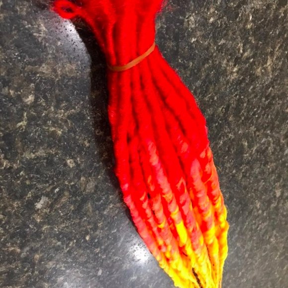 Damnation Hair | Hair | 25 Fire Flame Dreads Dreadlock Hair Extensions ...